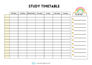 Daily Time Table of Study | teachers Resources