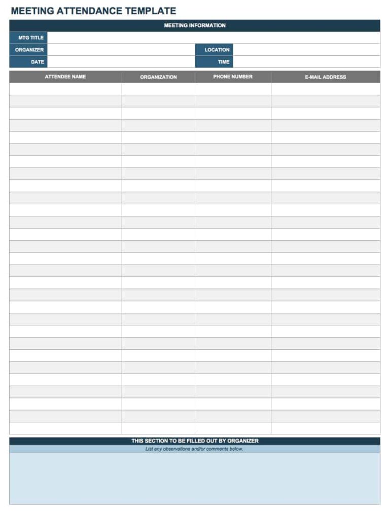 Weekly Attendance Sheet Template | teachers Resources