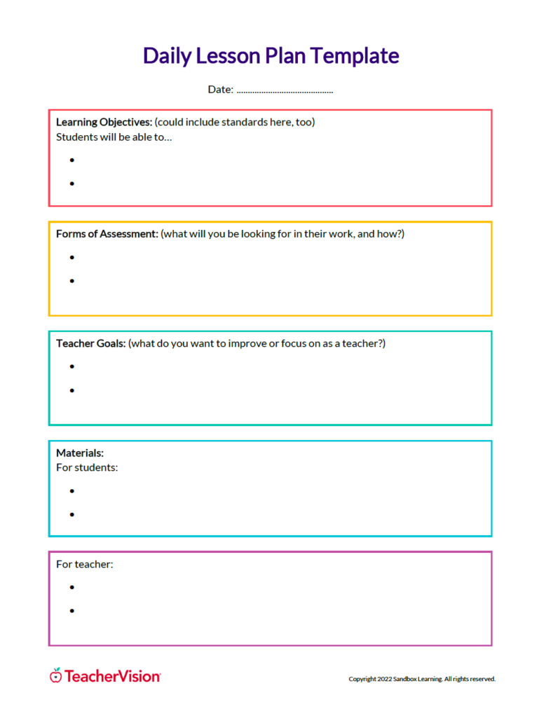 Lesson Plan Templates | teachers Resources
