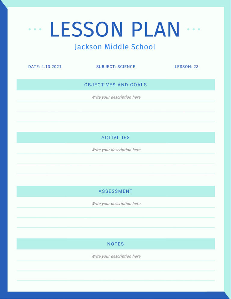 Lesson Plan Templates | teachers Resources