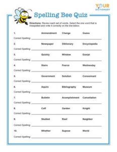 spelling-bee-worksheet-template | teachers Resources