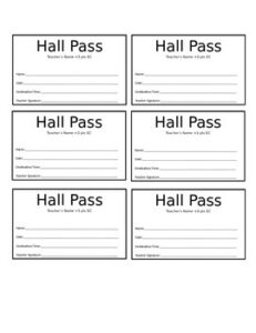Student Hall Passes | teachers Resources
