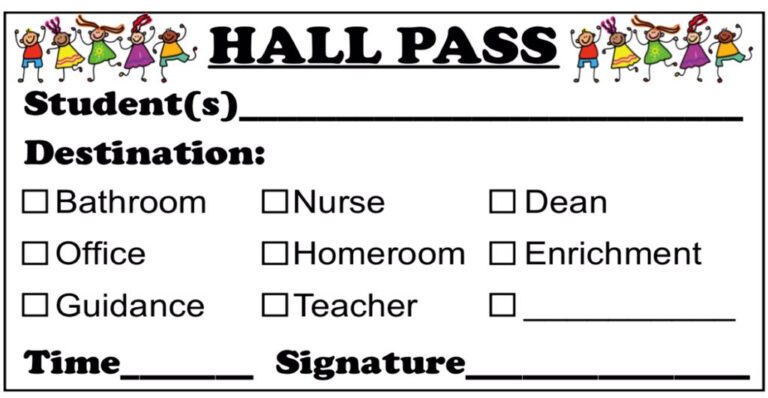 Student Hall Passes | teachers Resources
